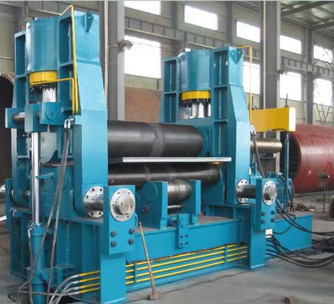 Hydraulic CNC Sheet Metal Rolling Machine 3 Rollers Upper Roller Universal